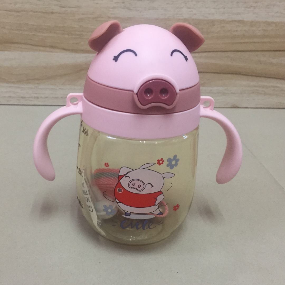 Peppa Pig Design Straw Water Bottle With Straw - Evergreen Kid Zone
