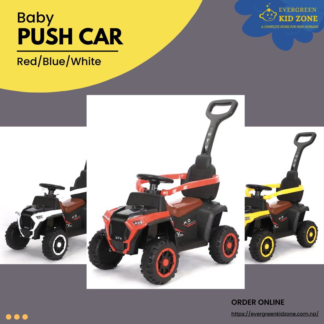 Ride-On Push Car with Parental Handle - Evergreen Kid Zone
