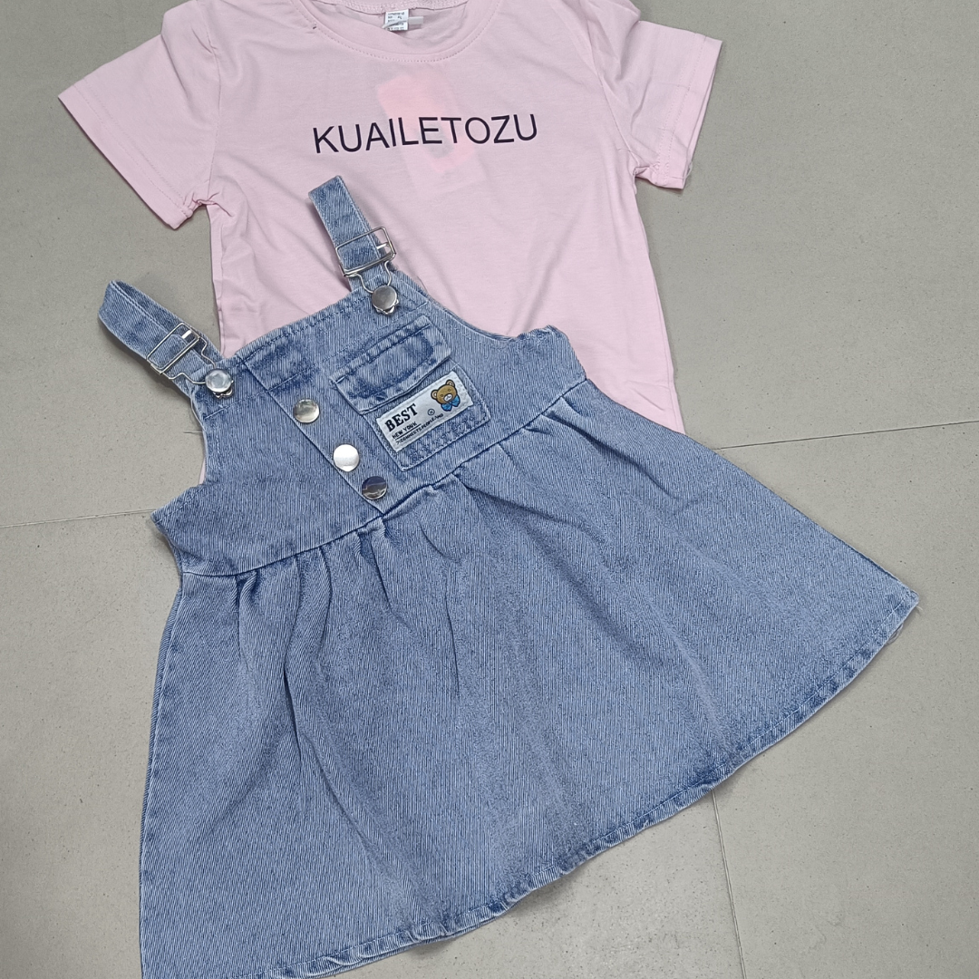 Jeans frock set for girl - Evergreen Kid Zone
